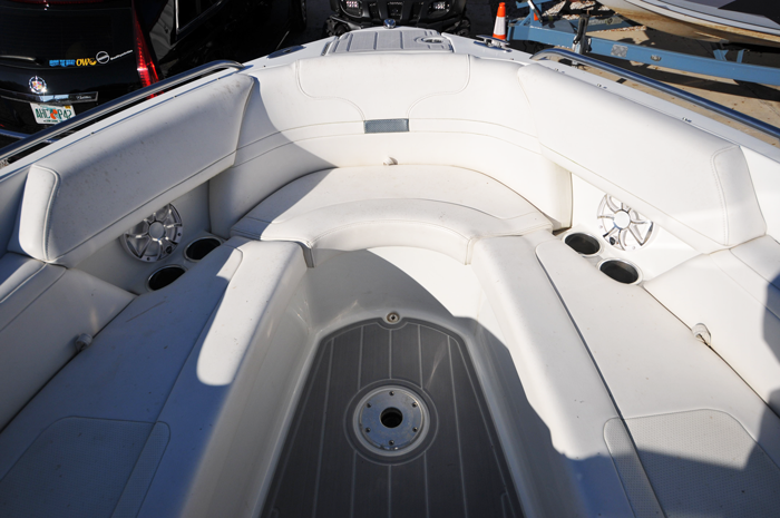 The Subwoofer is under the drivers steering column.